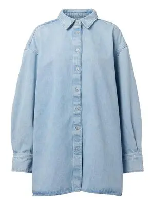 7 For All Mankind Nina Oversized Denim Shirt - Blue