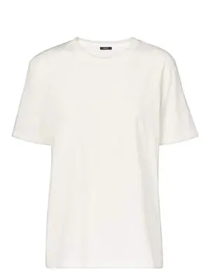JOSEPH Crewneck Cotton And Silk T-shirt - White