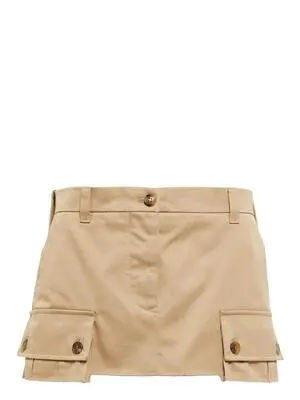 Miu Miu Chino Cotton Miniskirt - Beige