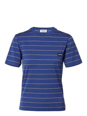 Miu Miu Striped Cotton Jersey T-shirt - Multicoloured