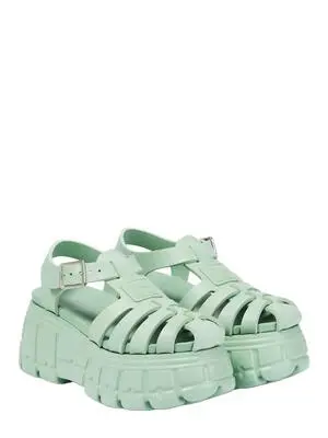 Miu Miu Fisherman Eva Platform Sandals - Green