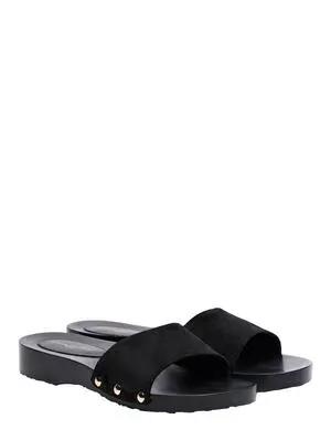 GIANVITO ROSSI Riviera Suede Slides - Black