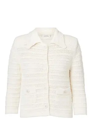 Dorothee Schumacher Precise Pointelle Cotton-blend Cardigan - White