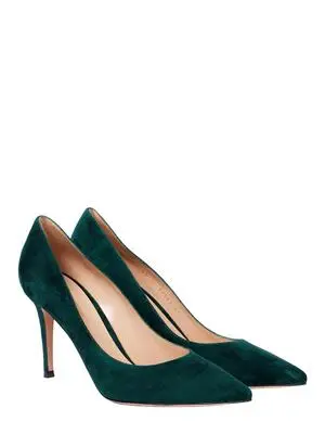 GIANVITO ROSSI 85 Suede Pumps - Green
