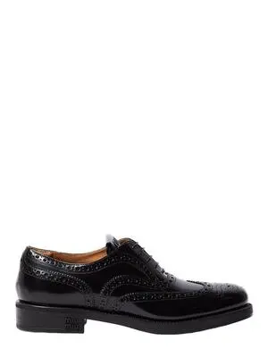 Miu Miu Leather Brogues - Black