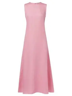 Asceno Tallin Linen Midi Dress - Pink
