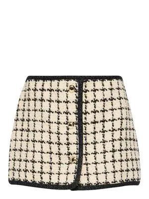 Miu Miu Checked Wool-blend Bouclé Miniskirt - Multicoloured