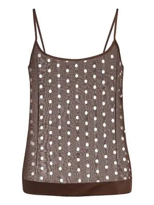 Dries Van Noten Polka Dot Silk-blend Tank Top - Brown