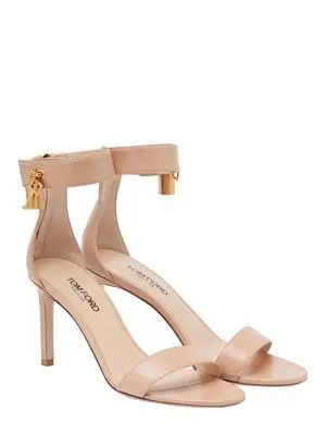 TOM FORD Padlock Leather Sandals - Beige