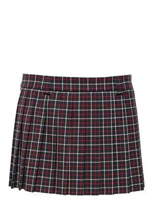 Miu Miu Checked Pleated Virgin Wool Miniskirt - Multicoloured