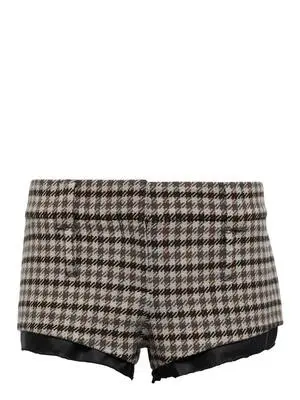 Miu Miu Houndstooth Virgin Wool Shorts - Multicoloured
