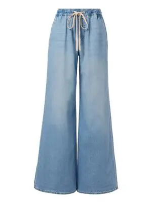 7 For All Mankind High-rise Wide-leg Pull-on Jeans - Blue
