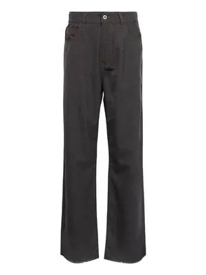 Miu Miu Mid-rise Straight-leg Wool Pants - Grey