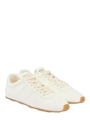 Miu Miu Leather Sneakers - White
