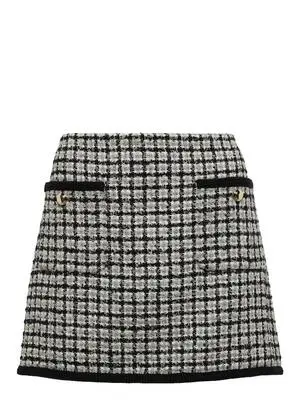 Miu Miu Checked Bouclé Miniskirt - Multicoloured