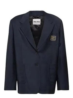 Miu Miu Mohair And Wool Blazer - Blue