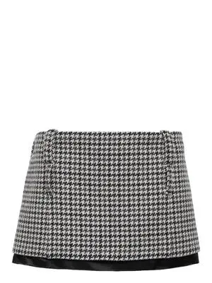 Miu Miu Houndstooth Wool Miniskirt - Multicoloured