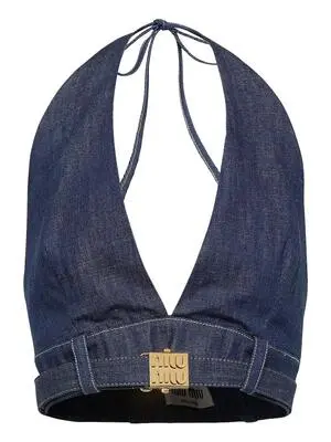 MIU MIU Embellished Denim Bralette