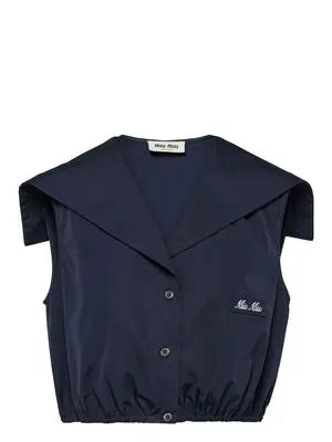Miu Miu Cropped Cotton Shirt - Blue