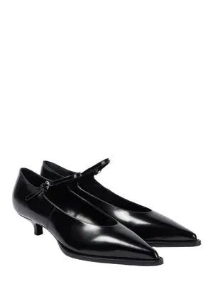 Miu Miu 35 Brushed Leather Pumps - Black