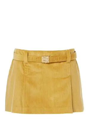 Miu Miu Cotton Corduroy Miniskirt - Brown