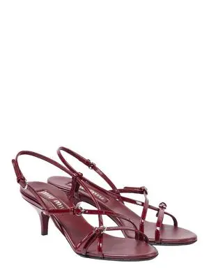 Miu Miu 55 Patent Leather Sandals - Burgundy
