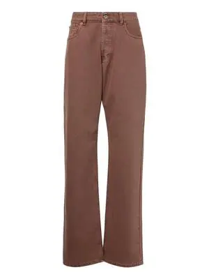 Miu Miu Logo Wide-leg Jeans - Brown