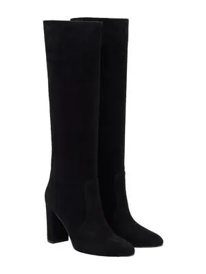 GIANVITO ROSSI Glen 85 Suede Knee-high Boots - Black