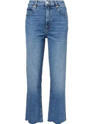 FRAME Ruler Cropped Straight Jeans Blue