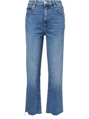 FRAME Ruler Cropped Straight Jeans - Blue