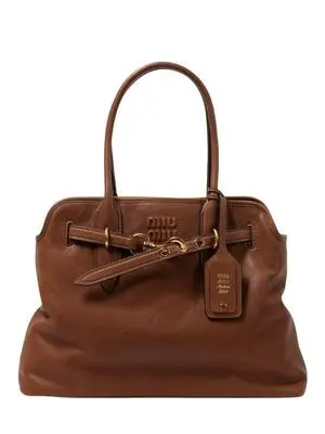 Miu Miu Aventure Medium Leather Tote - Brown