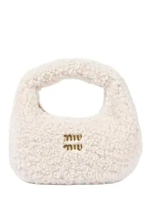 MIU MIU Wander Mini Shearling Shoulder Bag
