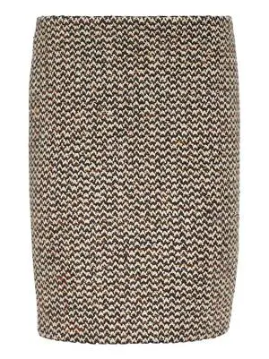 Miu Miu Wool And Silk-blend Bouclé Pencil Skirt - Multicoloured