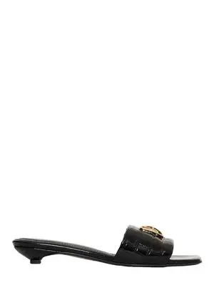 ANINE BING Ria Monogram Sandals - Embossed Black