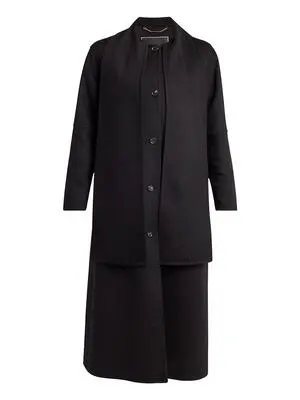 Kiton Scarf-neck Cashmere Overcoat - Blk