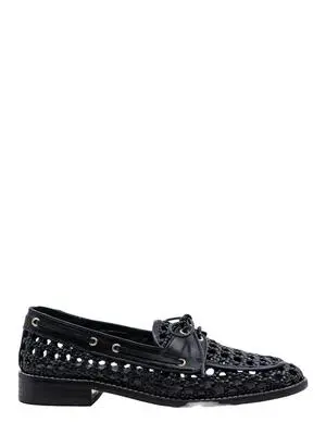 ANDREA GOMEZ Carla Leather Loafers Black