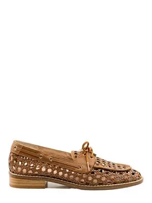 ANDREA GOMEZ Carla Leather Loafers Brown
