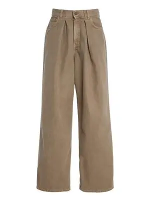 HAIKURE Candy Pleated Wide-leg Jeans - Brown