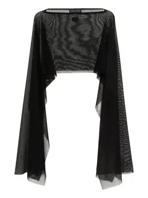 Talbot Runhof Sheer Cropped Jacket - Black