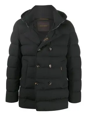 MOORER Padded Double-breasted Outerwear - Blue