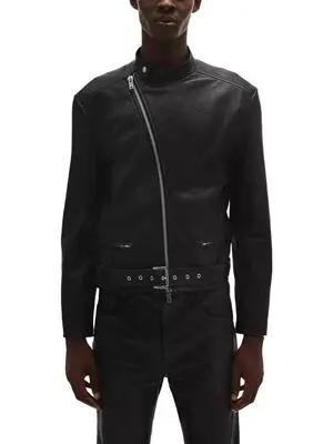 ANN DEMEULEMEESTER Leather Biker Jacket - Black