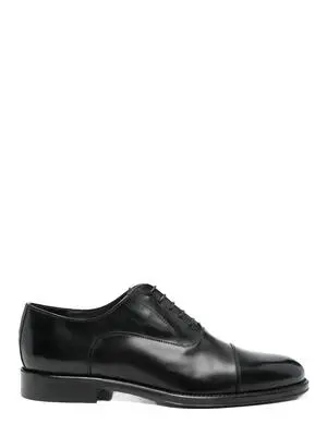 Corneliani Leather Derby Shoes - Black