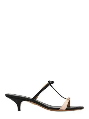 FERRAGAMO Bow T-strap Kitten-heel Sandals - Black