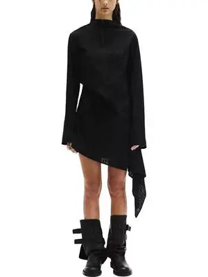 ANN DEMEULEMEESTER Halvi Draped Shirt Dress - Black