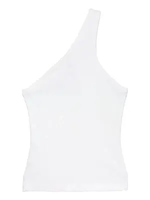 AGOLDE One-shoulder Ribbed Knit Top - White