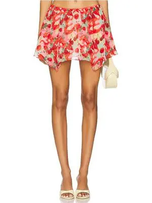 For Love & Lemons Ambrosia Mini Skirt - Red