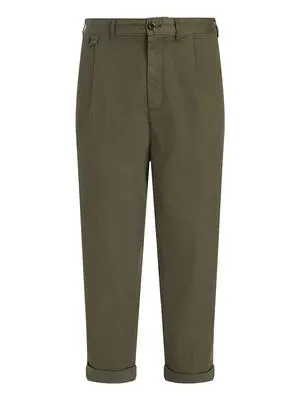 ALEX MILL Cropped Cottonblend Twill Chinos - Army Green