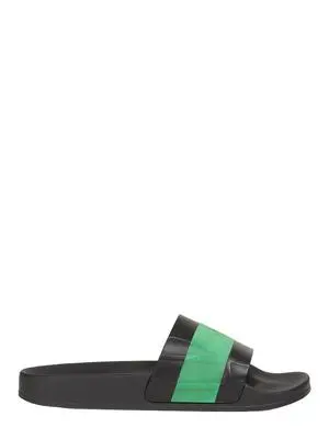 Frescobol Carioca Humberto Striped Leather Slides - Green