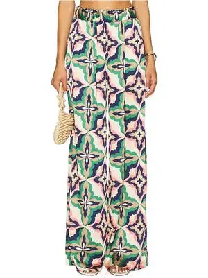 Misa Printed Wide Leg Pants - Prismatic Tile