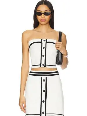 Central Park West Sienna Varsity Tube Top - Black & White